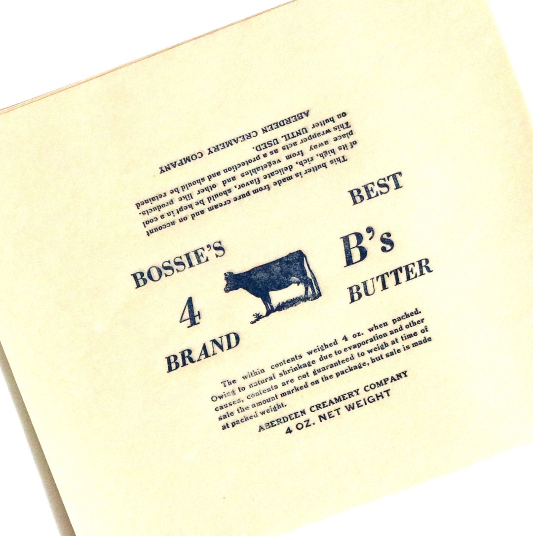 Vintage Wax Paper Butter Wrapper. Vintage Paper. Vintage Food. Food ...