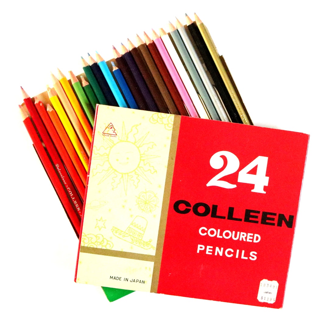 Vintage Colleen Colored Pencils Box. Colored Pencil Set. Drawing ...