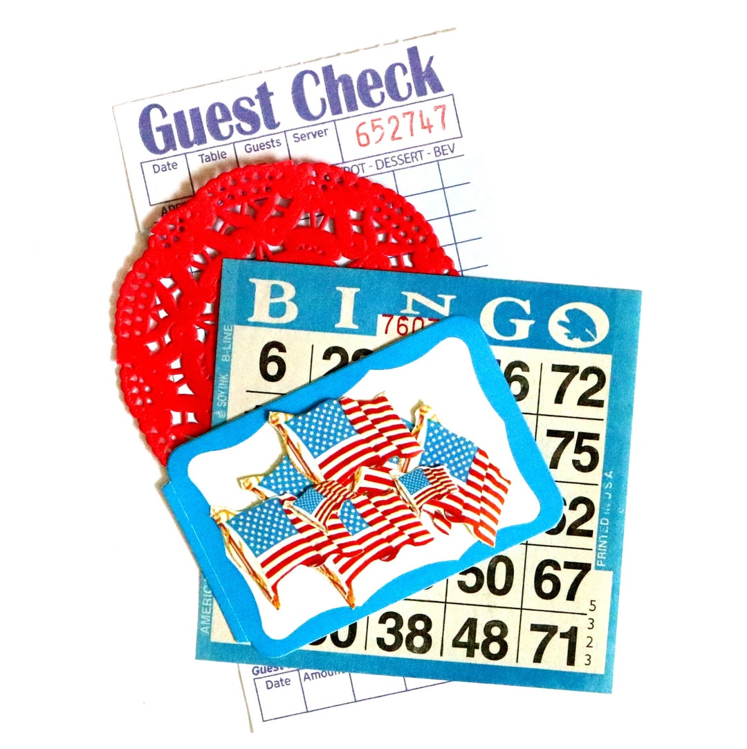 Vintage American Flag Gummed Seals. Vintage Patriotic Ephemera ...