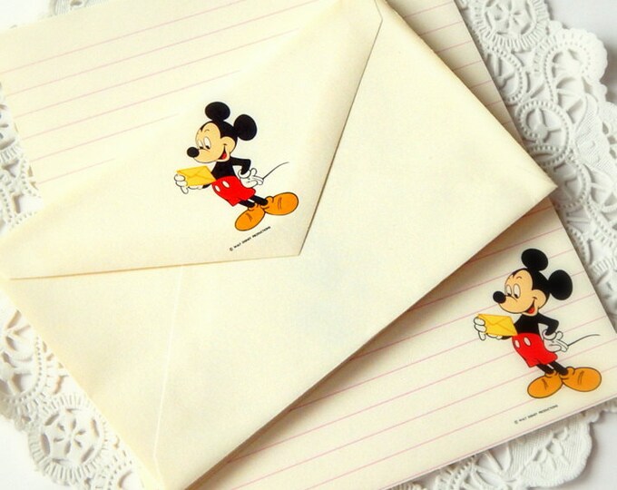 Vintage Mickey Mouse Stationery. Walt Disney. Stationery Set. Lined ...