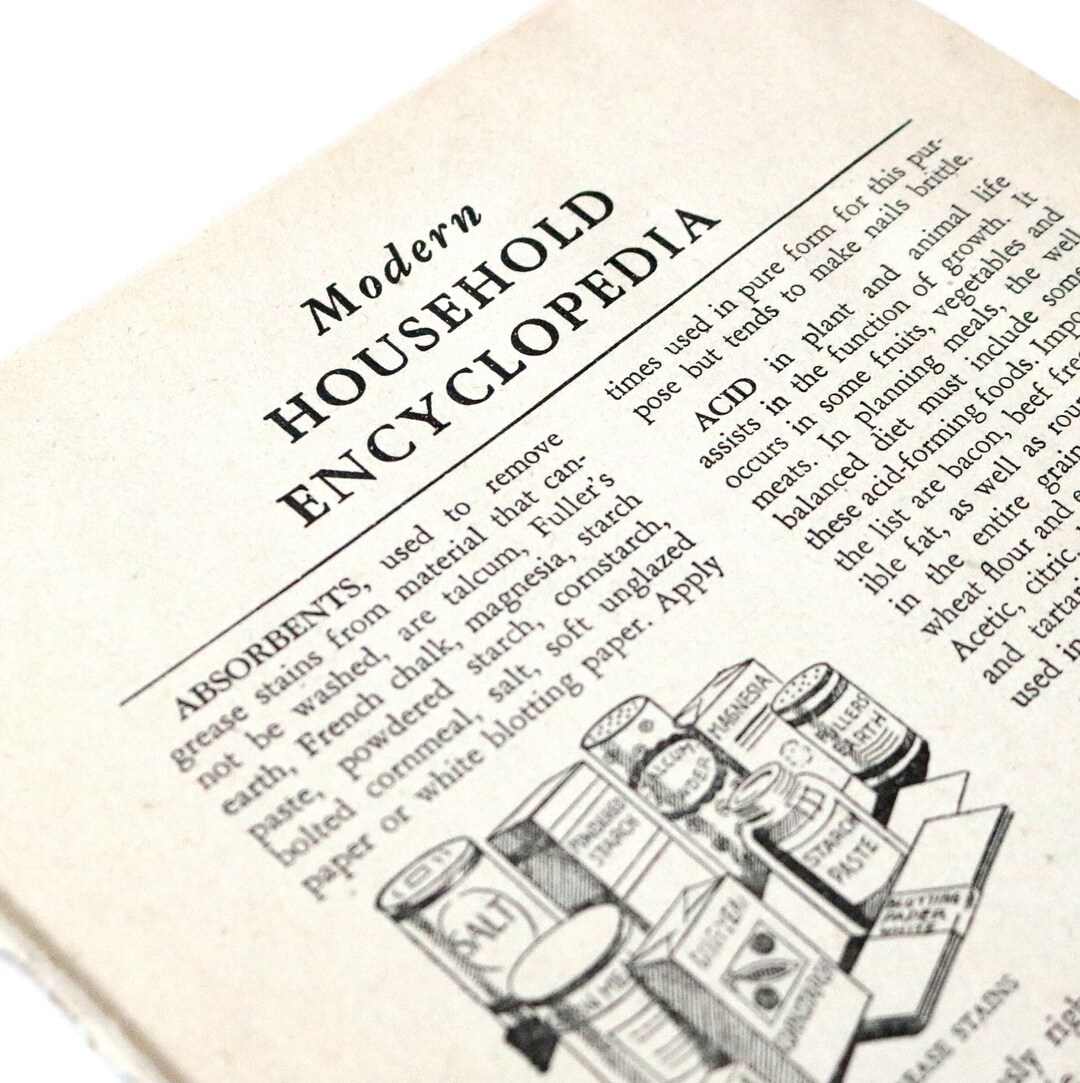 Vintage Modern Household Encyclopedia Book Pages. Junk Journal Paper ...