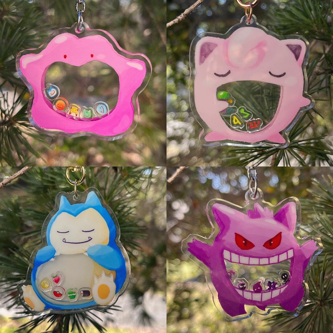 Cute Pokémon Shaker Keychain. Gengar, Snorlax, Ditto, and Jigglypuff - Etsy