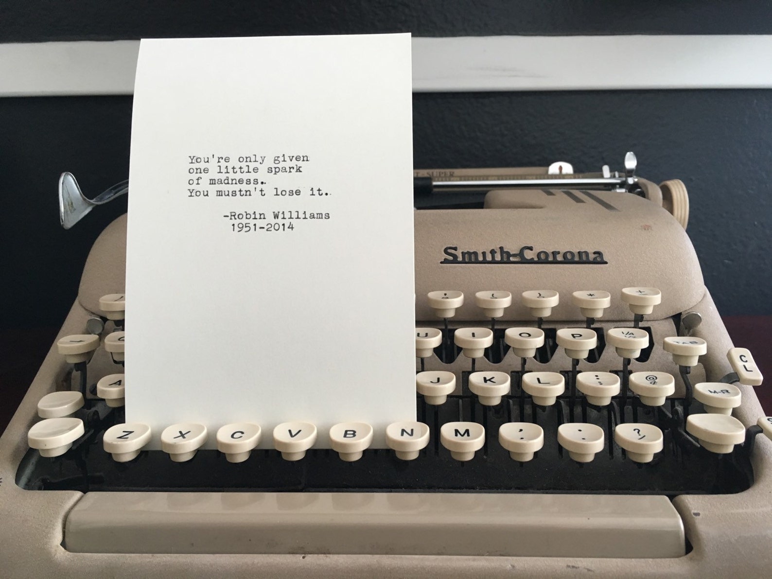 Robin Williams Quote Typed on Typewriter Life Quote 4x6 Print - Etsy