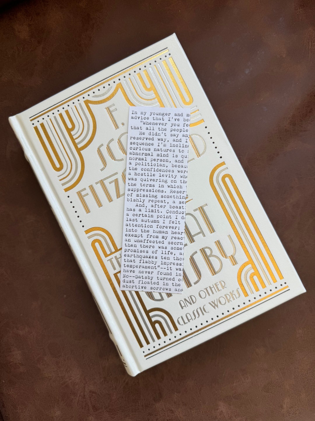 The Great Gatsby Bookmark Typed on Typewriter - F. Scott Fitzgerald - Etsy