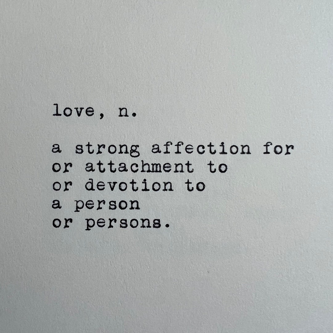 Love Dictionary Definition Typed on Typewriter | 4x6 - Etsy