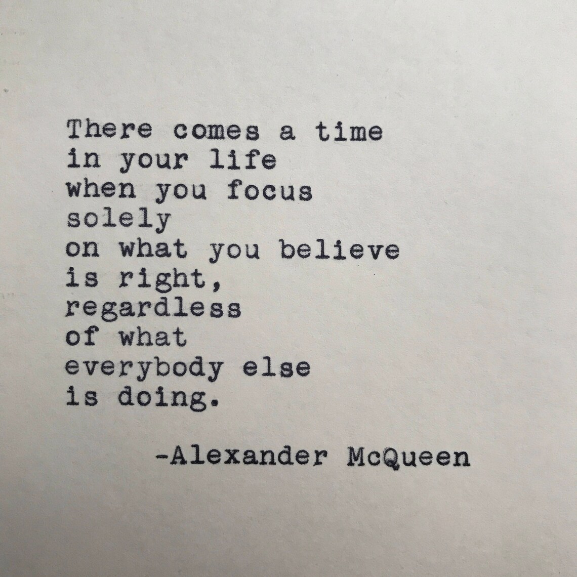 Alexander Mcqueen Quote Typed on Typewriter 4x6 Print - Etsy