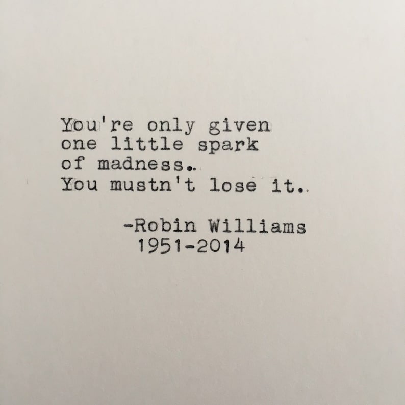 Robin Williams Quote Typed on Typewriter Life Quote 4x6 Print - Etsy