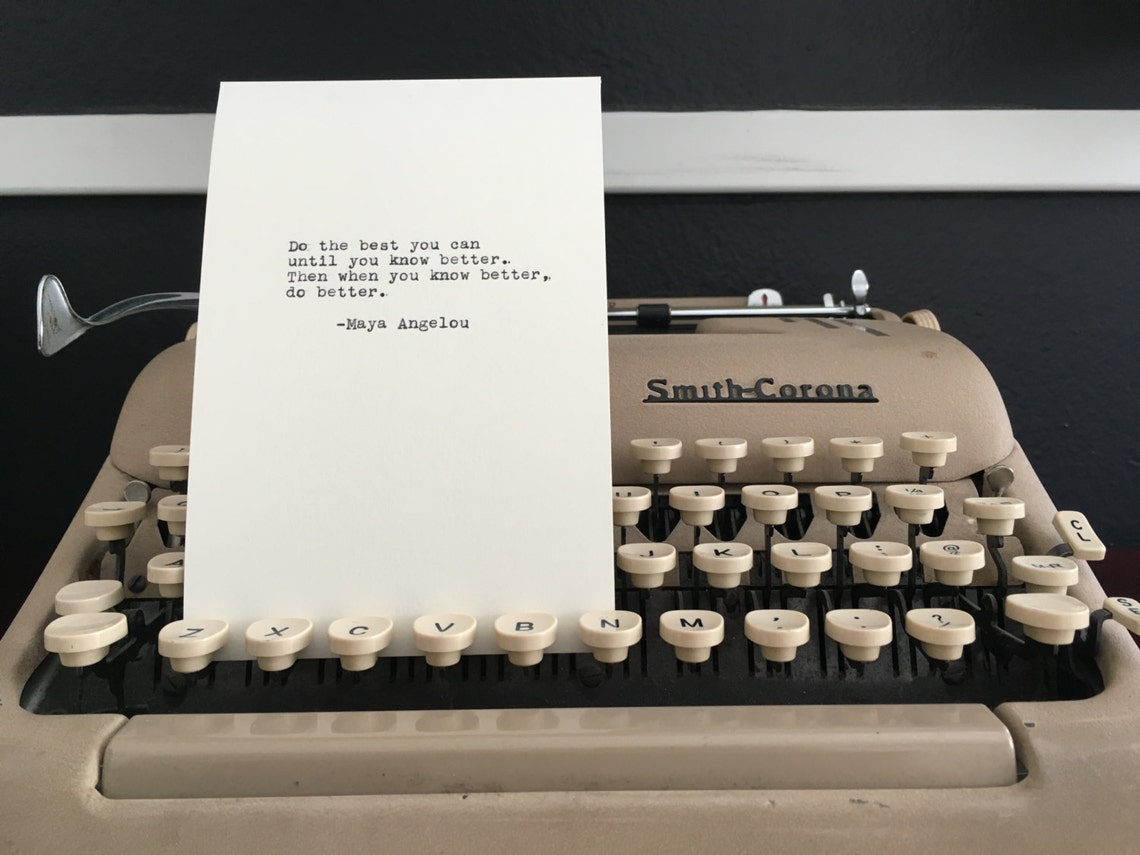 Maya Angelou Quote Typed on Typewriter | Poetry | 4x6 - Etsy