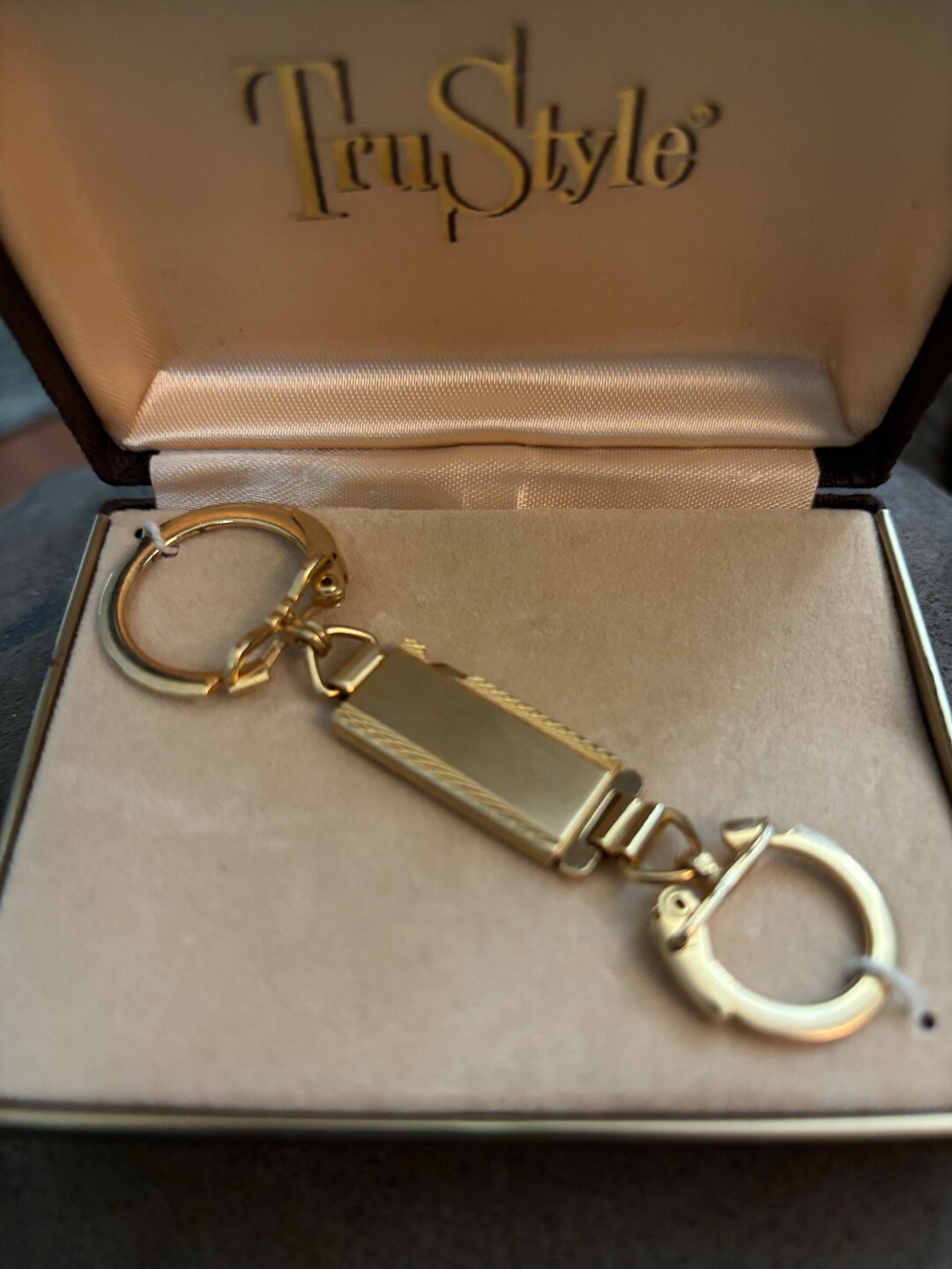 Tru Style Gold Plated Key Chain Double Key Chain Pull Apart Vintage OBO ...