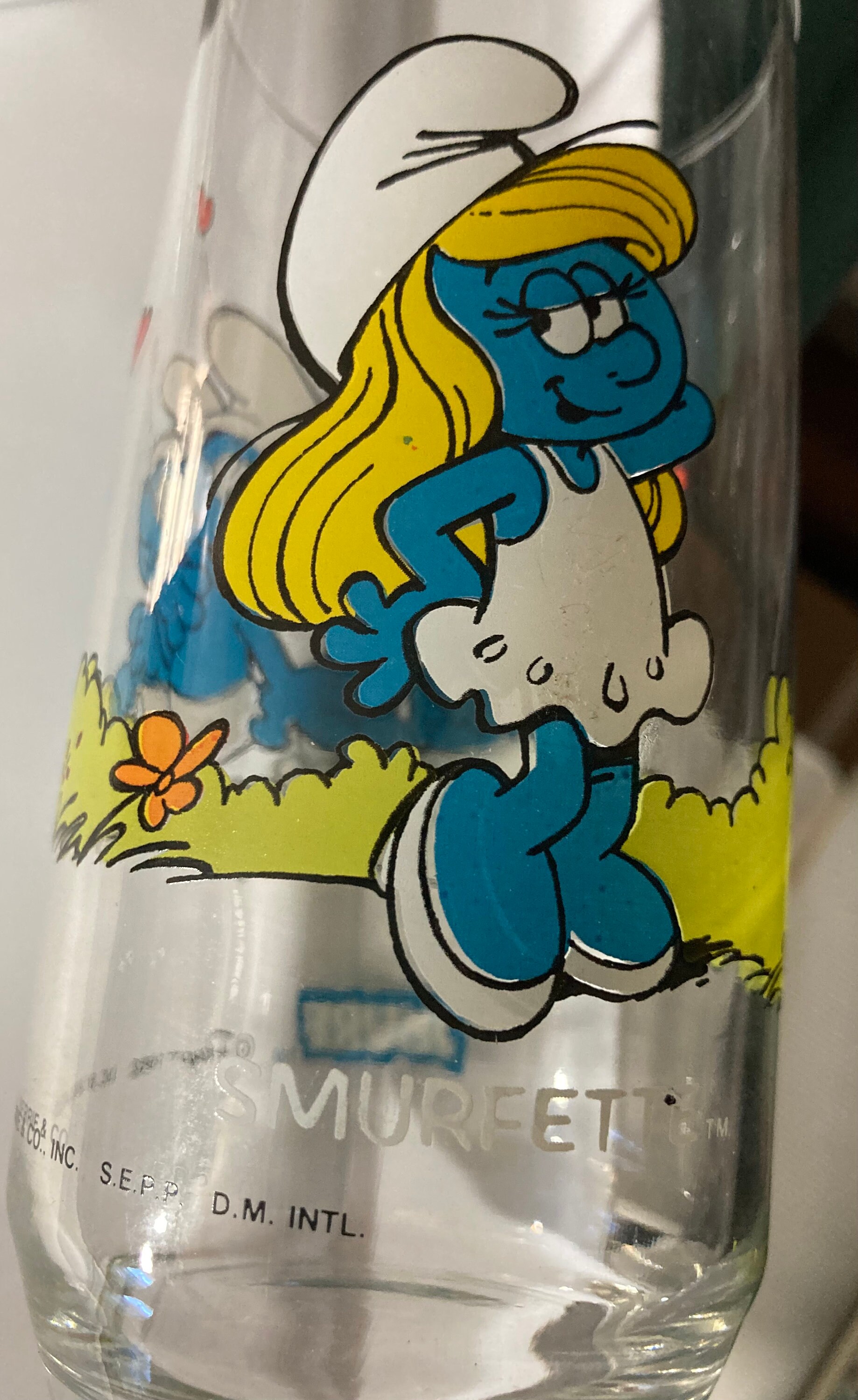 The Smurfs Love Smurfette Peyco Vintage 1982 Smurfette Smurf Drinking ...