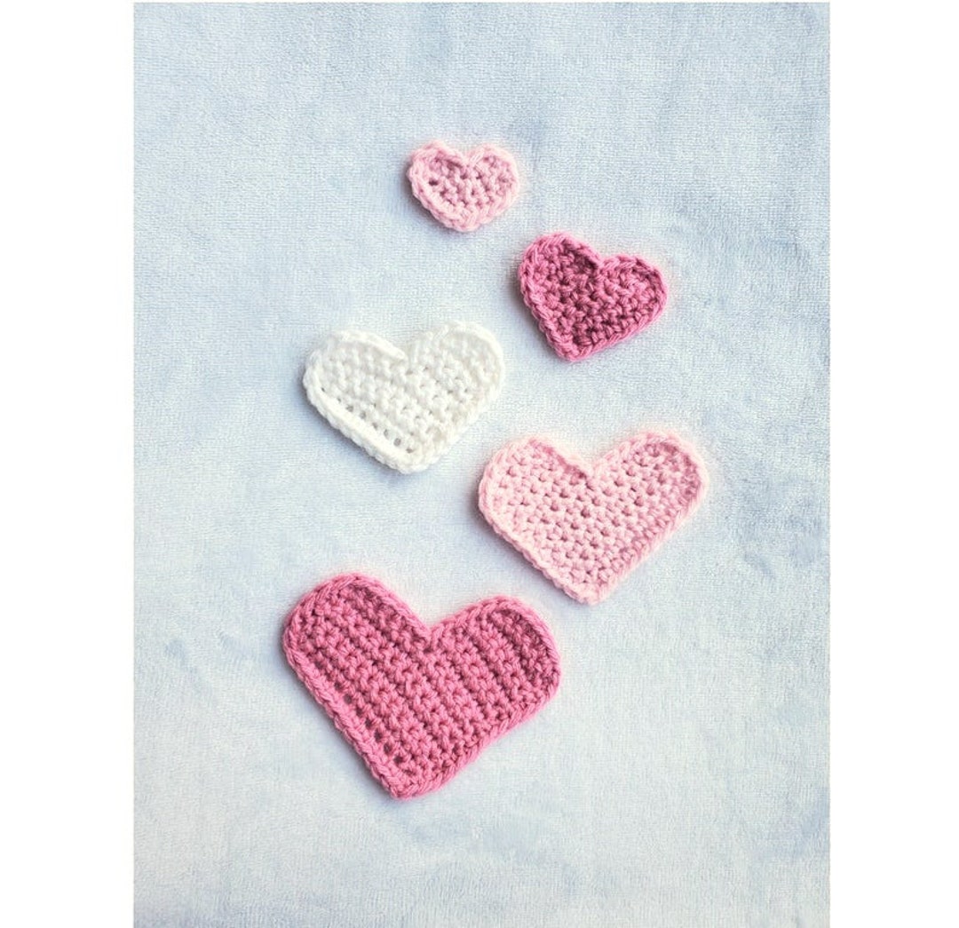 Simple Heart Pattern in 5 Sizes, Easy Crochet Pattern, Beginner Crochet ...