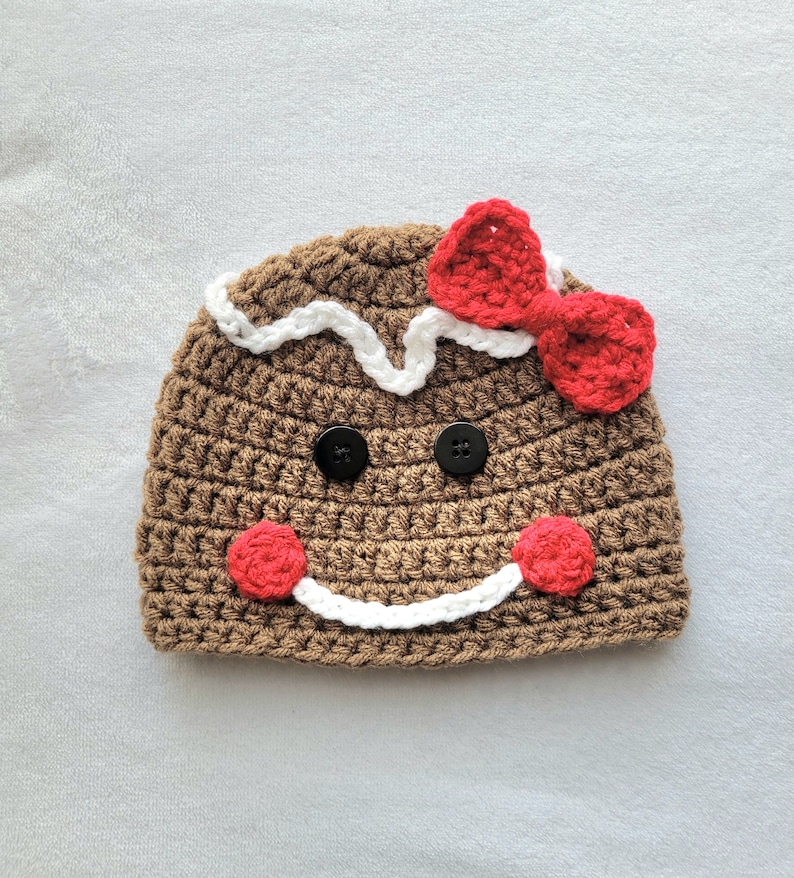 EASY Crochet Pattern Gingerbread Man Hat, Simple Pattern for Preemie to ...