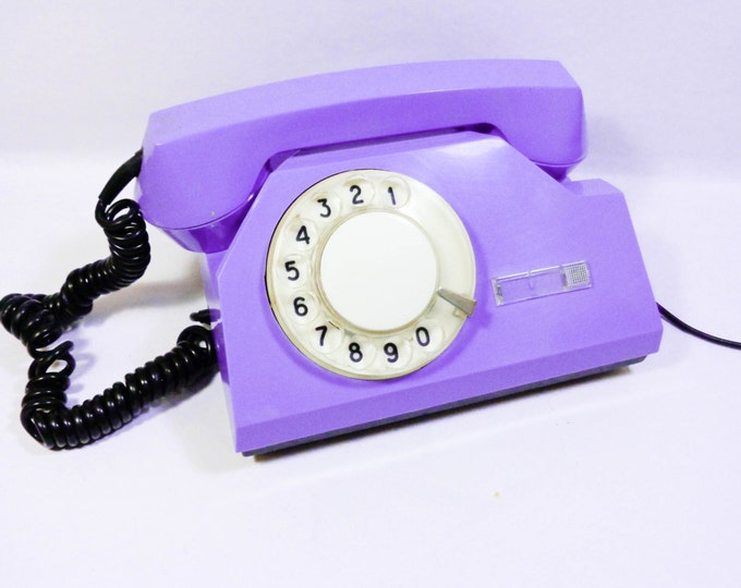 Vintage Soviet Purple Rotary Telephone / Russian Violet Retro Rotary ...