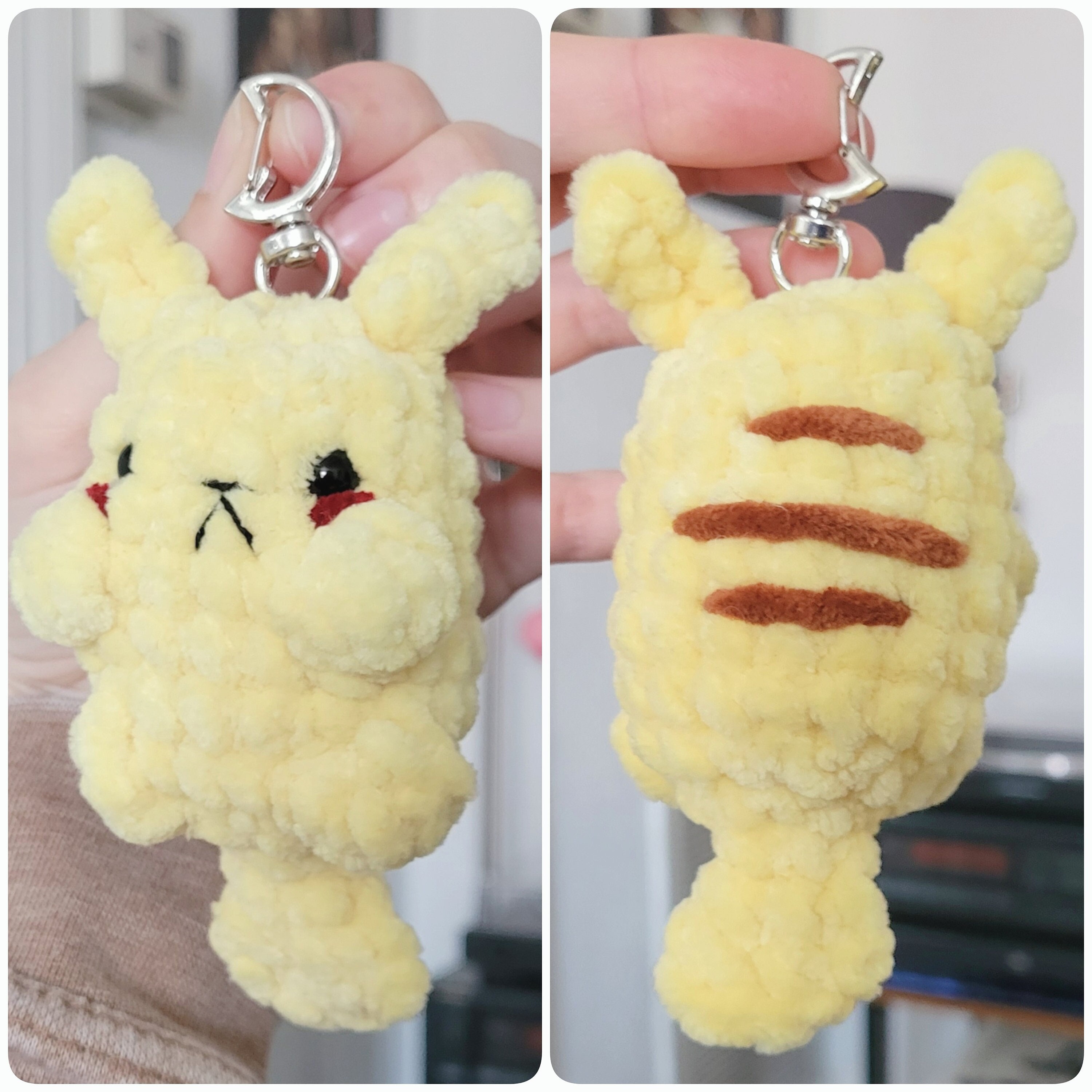 Chubby Pikachu Keychain DIGITAL Crochet PATTERN - Etsy