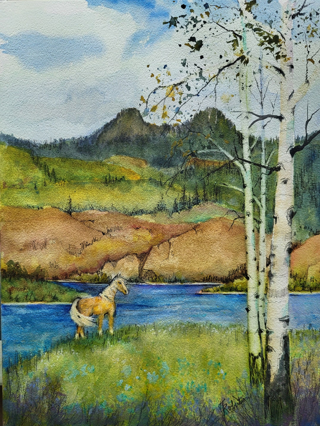 Watercolor Painting Original, Colorado Art, Bear's Ears Mountain Range ...
