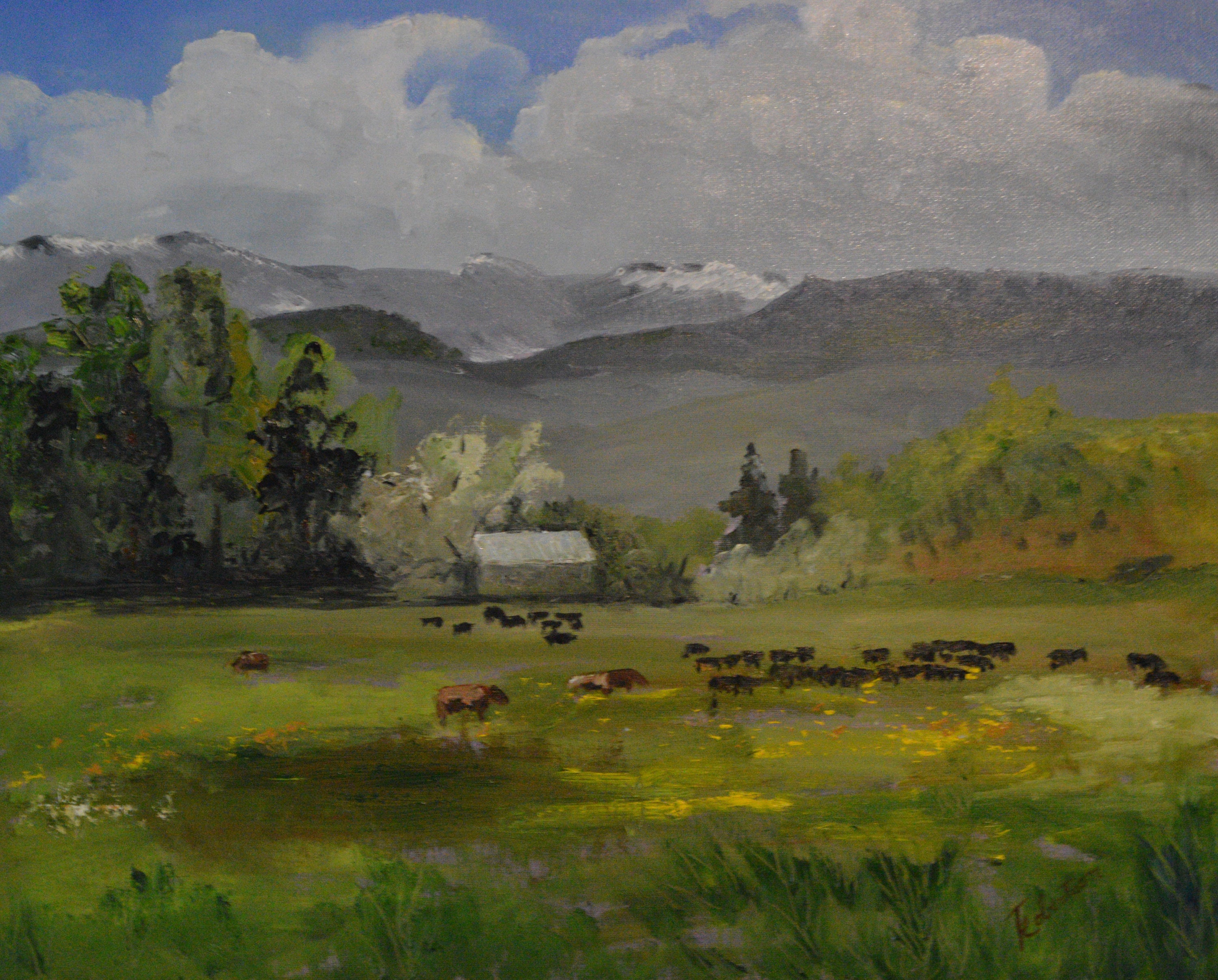 Cattle Ranching Painting