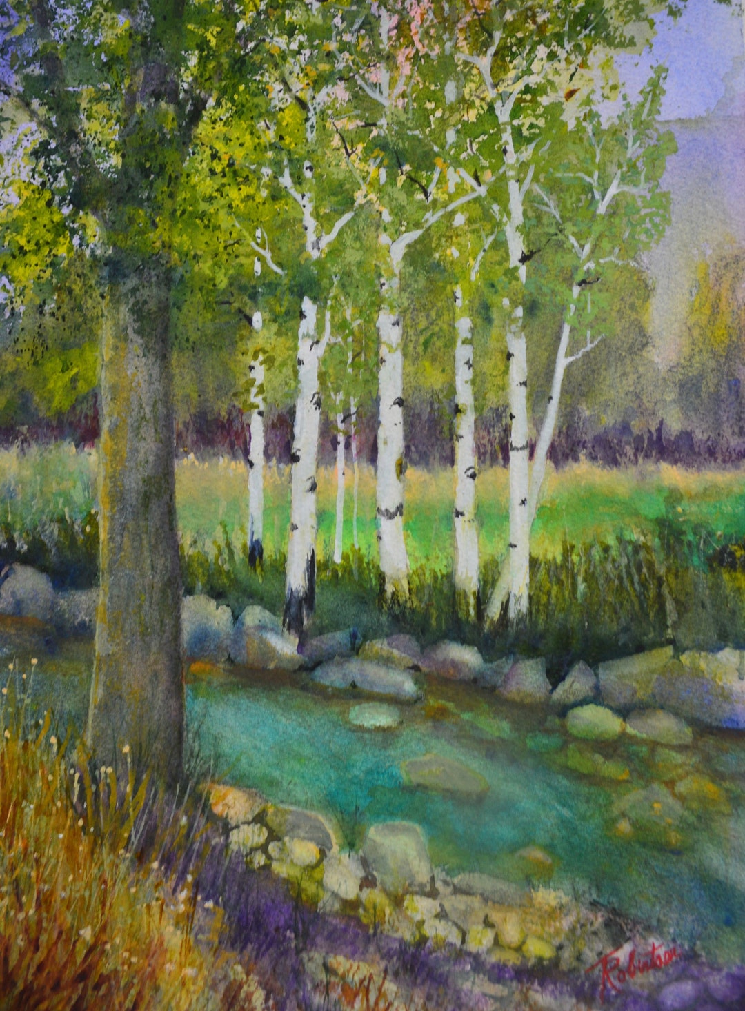 Colorado Watercolor Painting Original, Aspen Trees, Fine Art, Mountain ...