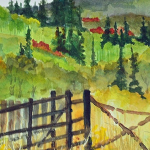 Original Landscape Watercolor Painting. Old Ranch Loading - Etsy