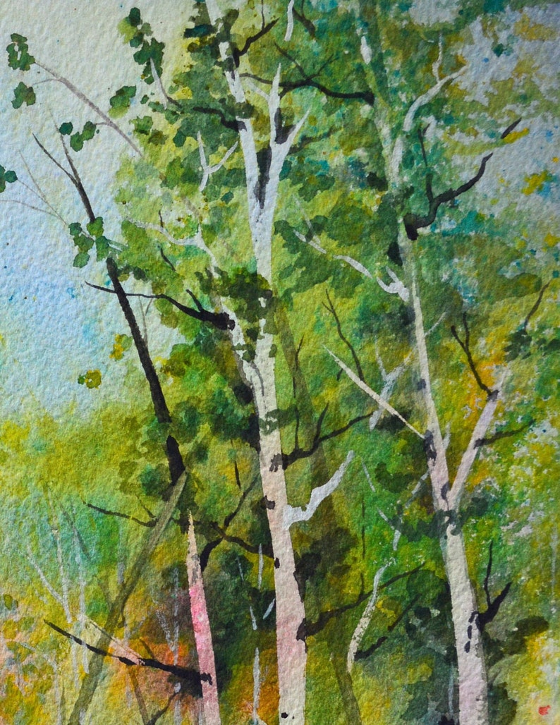 Aspen Watercolor Painting Original Aspen Trees Fine Art - Etsy