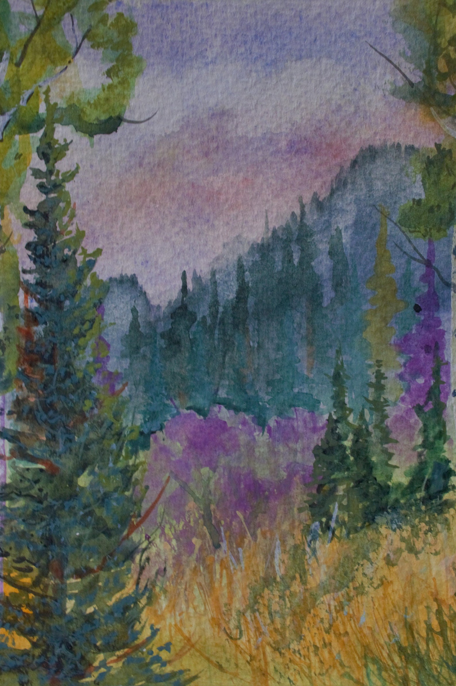 Serenity, Original Watercolor Painting Aspen Trees, Terri Robertson ...