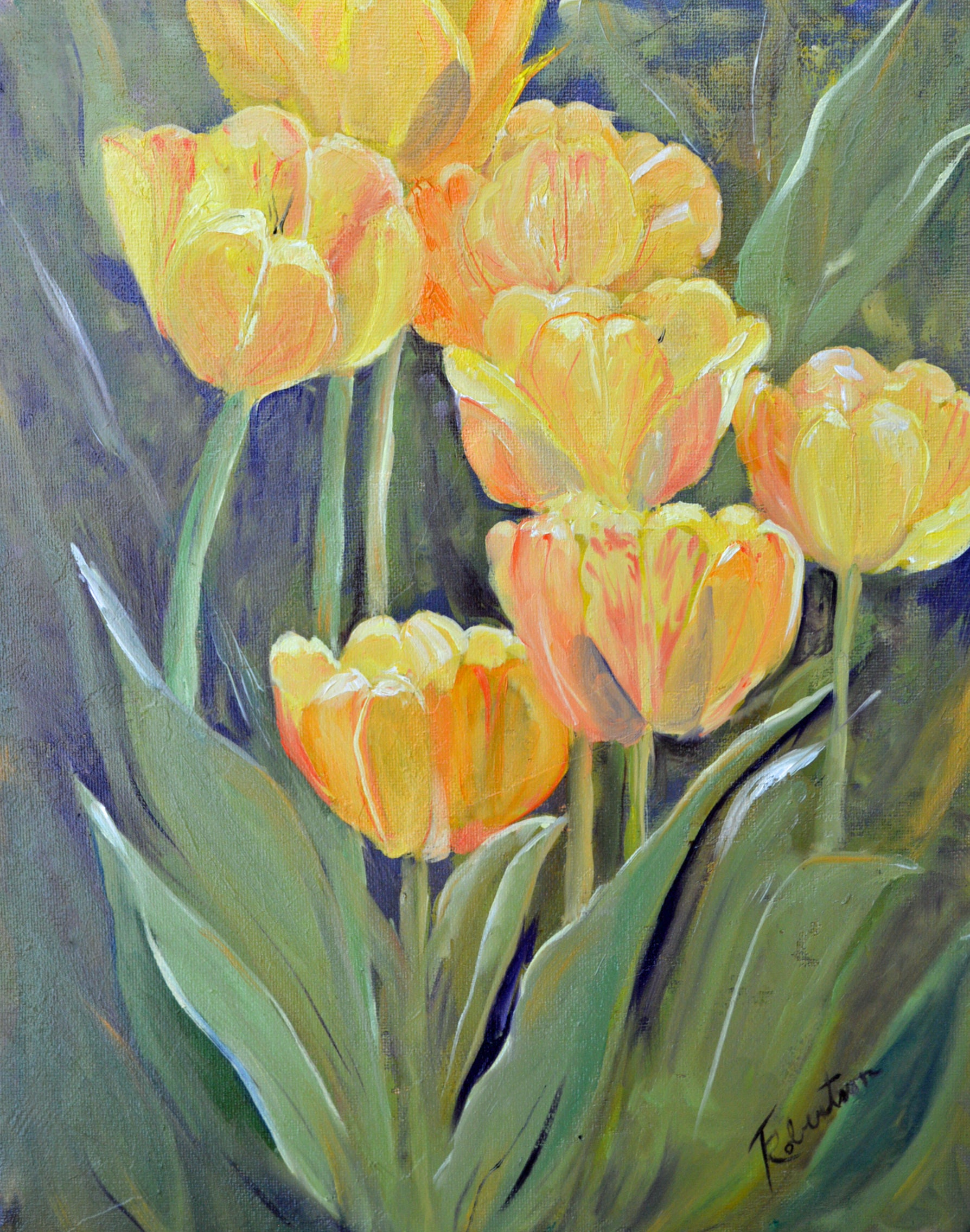 Spring Flower Art Oil Painting Original Floral Yellow | Etsy