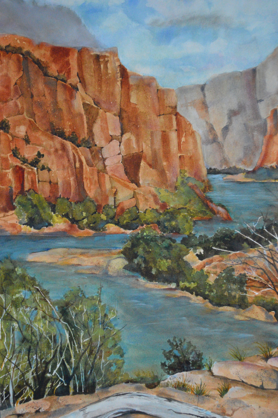 River Painting Ladore Canyon Colorado Art Watercolor and - Etsy