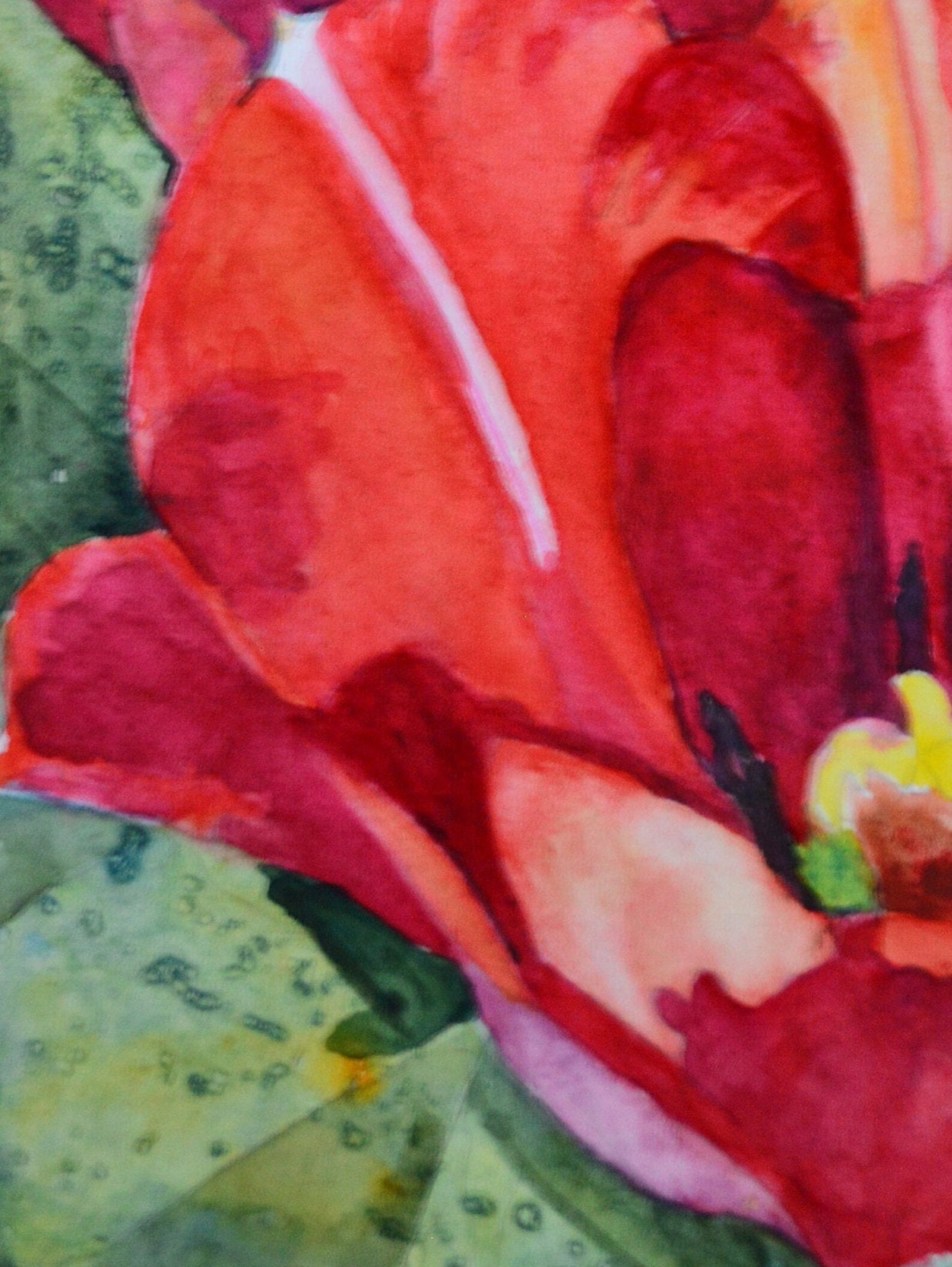 Red Floral Watercolor Painting Original. Red Tulip. Flower | Etsy