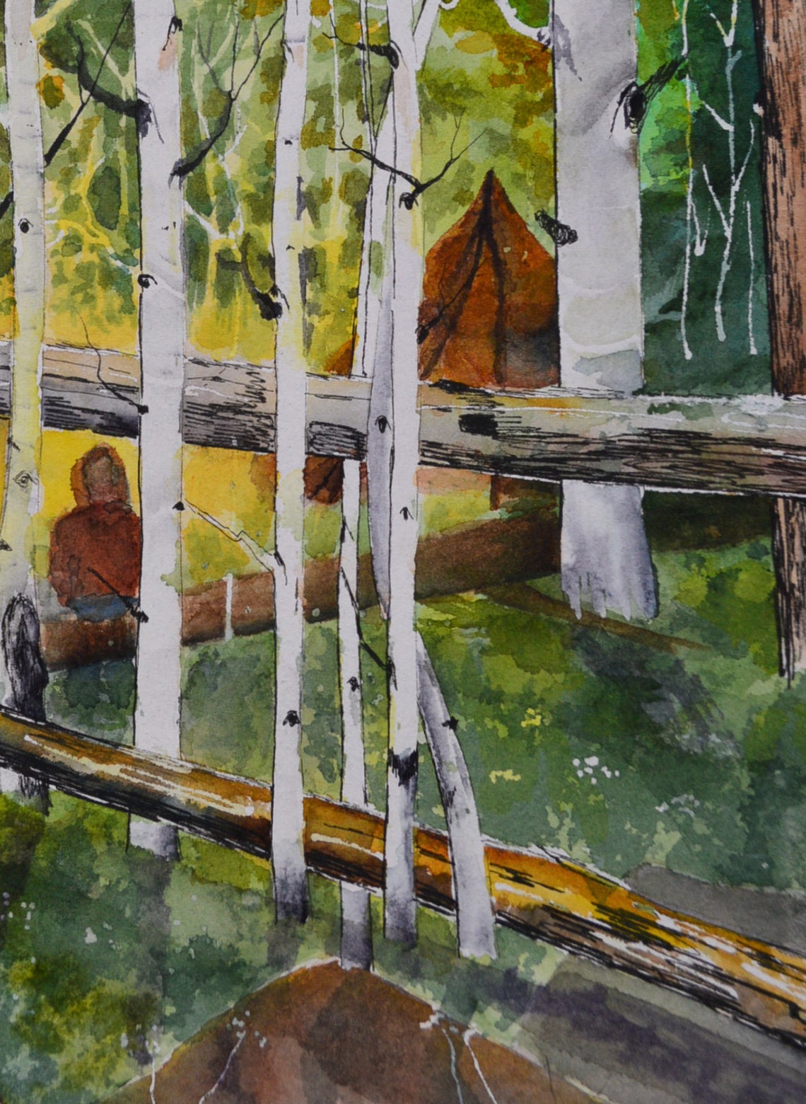Hunting Camp. Watercolor Painting. Fine Art Watercolor. Aspen - Etsy