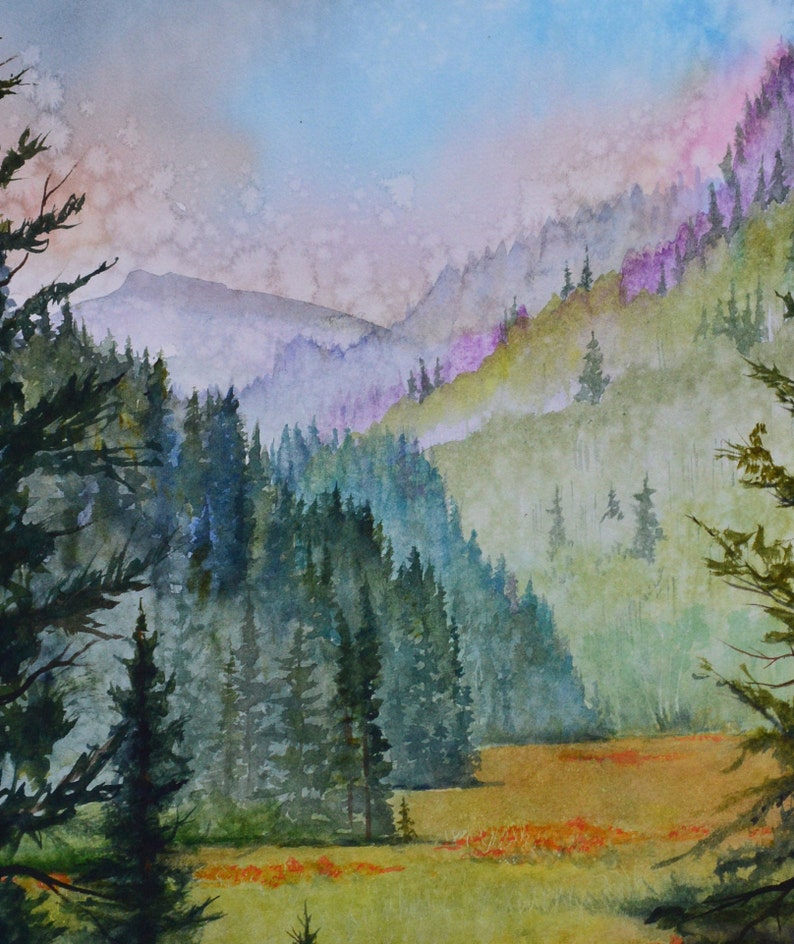 Colorado Mountain Watercolor Painting Original. 18 X - Etsy