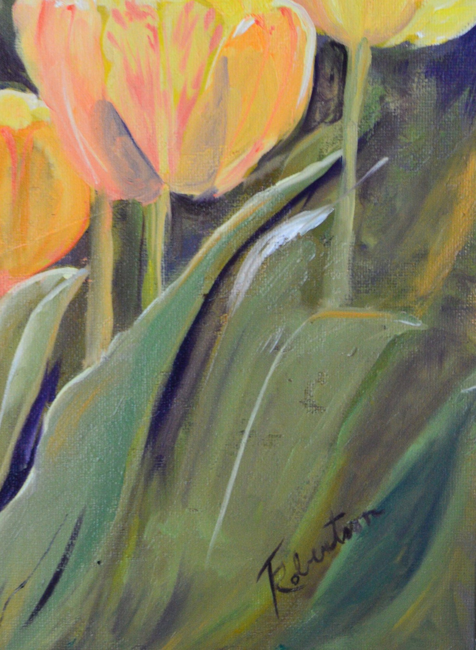 Spring Flower Art Oil Painting Original Floral Yellow | Etsy