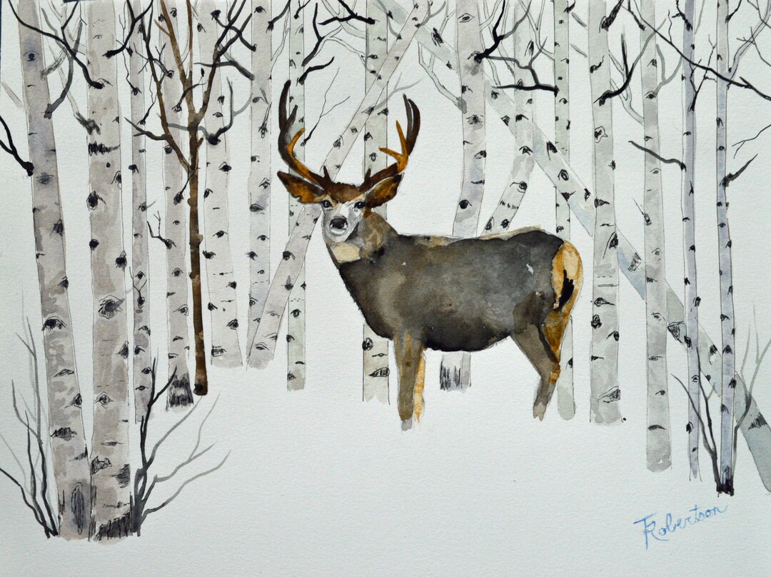Big Game Wildlife Art, Fine Art Hunting Décor, Mule Deer Landscape ...