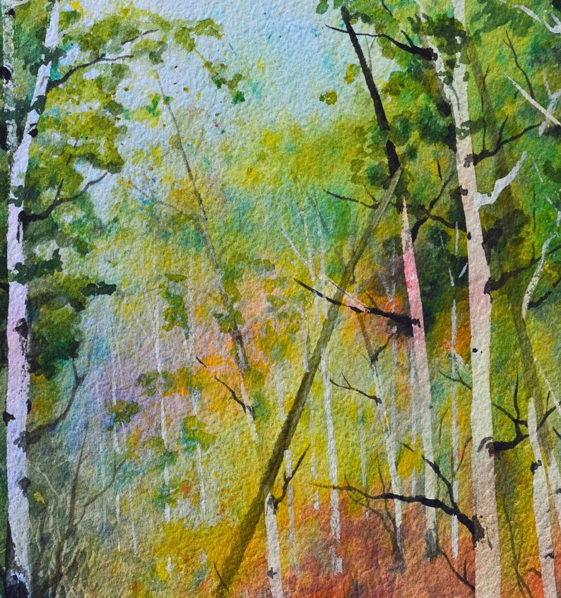Aspen Watercolor Painting Original Aspen Trees Fine Art - Etsy