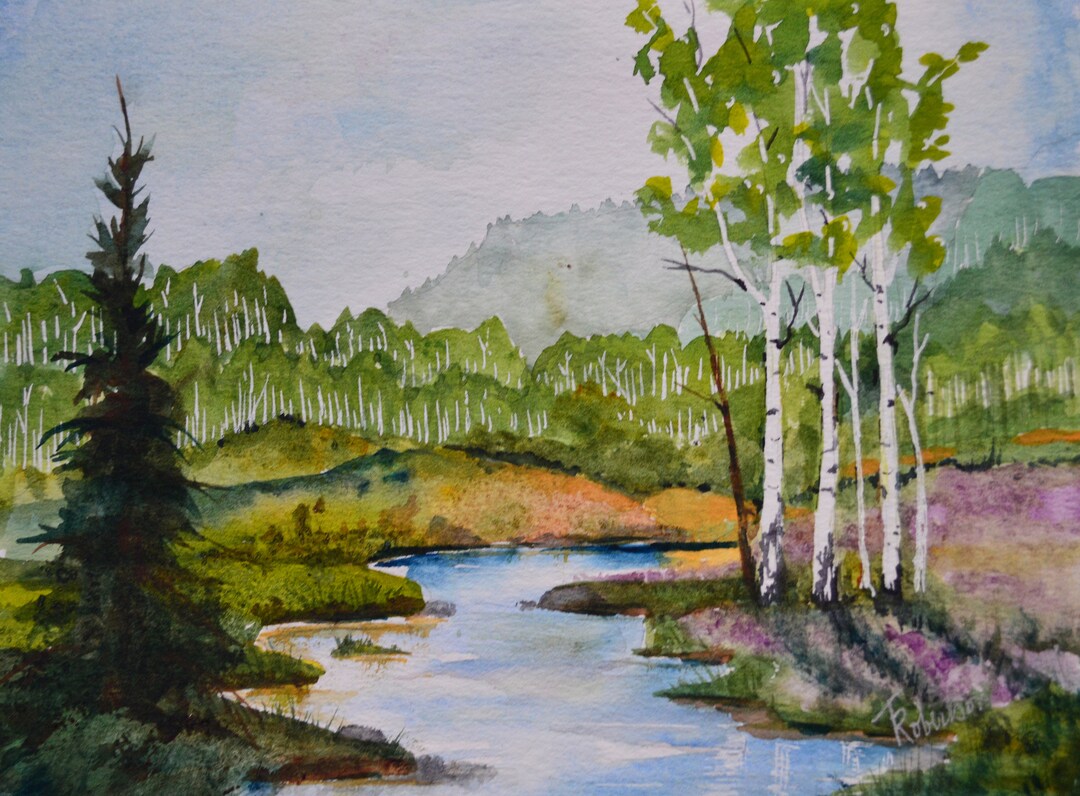 Original Watercolor Painting Colorado Aspen Mountain Art - Etsy