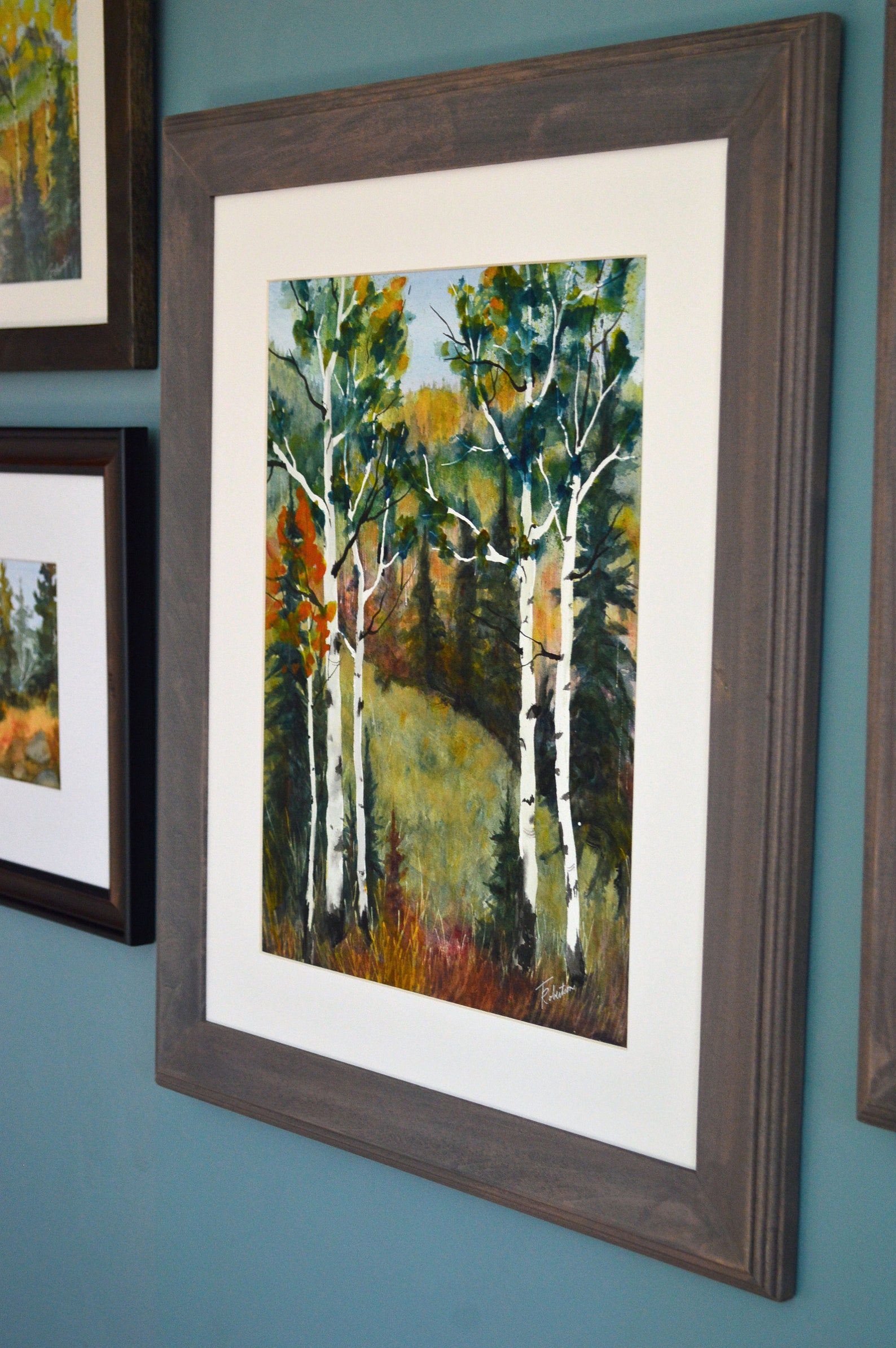 Colors of Fall Original Art Aspen Watercolor Painting Fall - Etsy