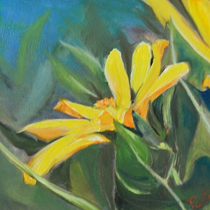 Original Floral Oil Painting. Yellow Sunflowers Wall Art. Framed Flower ...