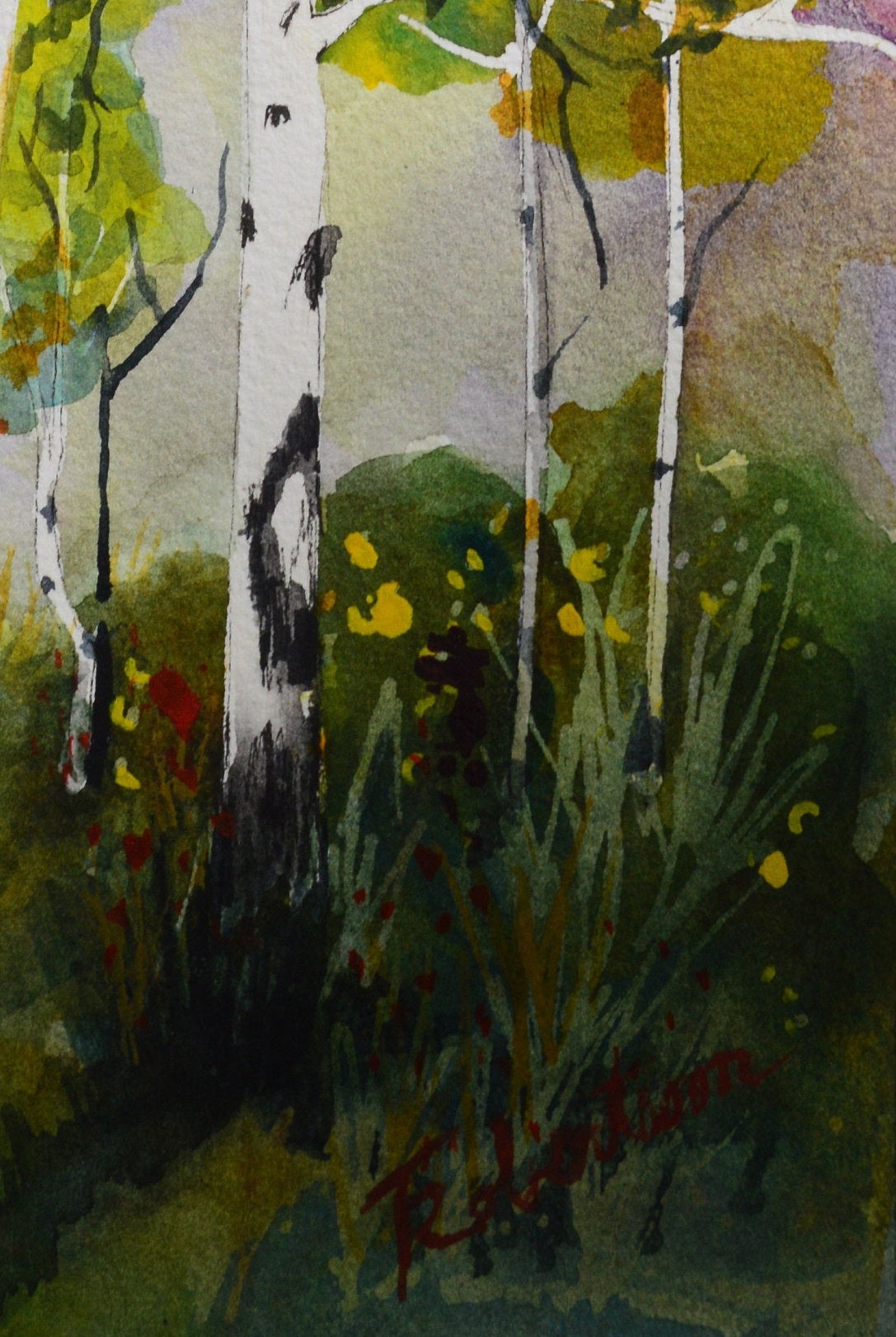 Small Watercolor Painting Original Aspen Trees Fine Art - Etsy