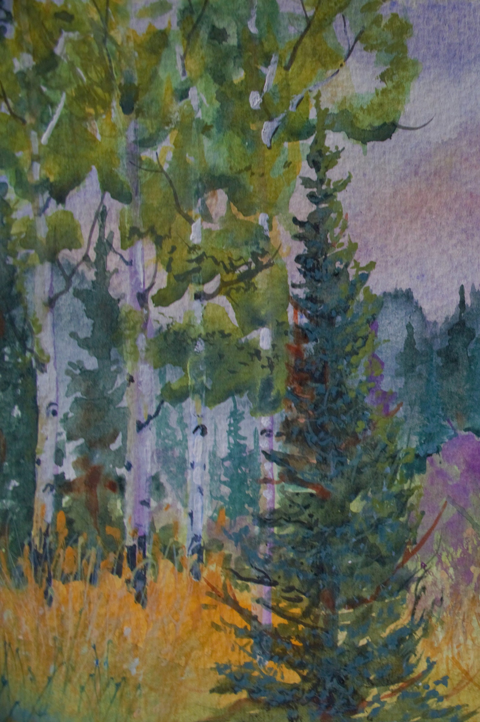 Serenity, Original Watercolor Painting Aspen Trees, Terri Robertson ...
