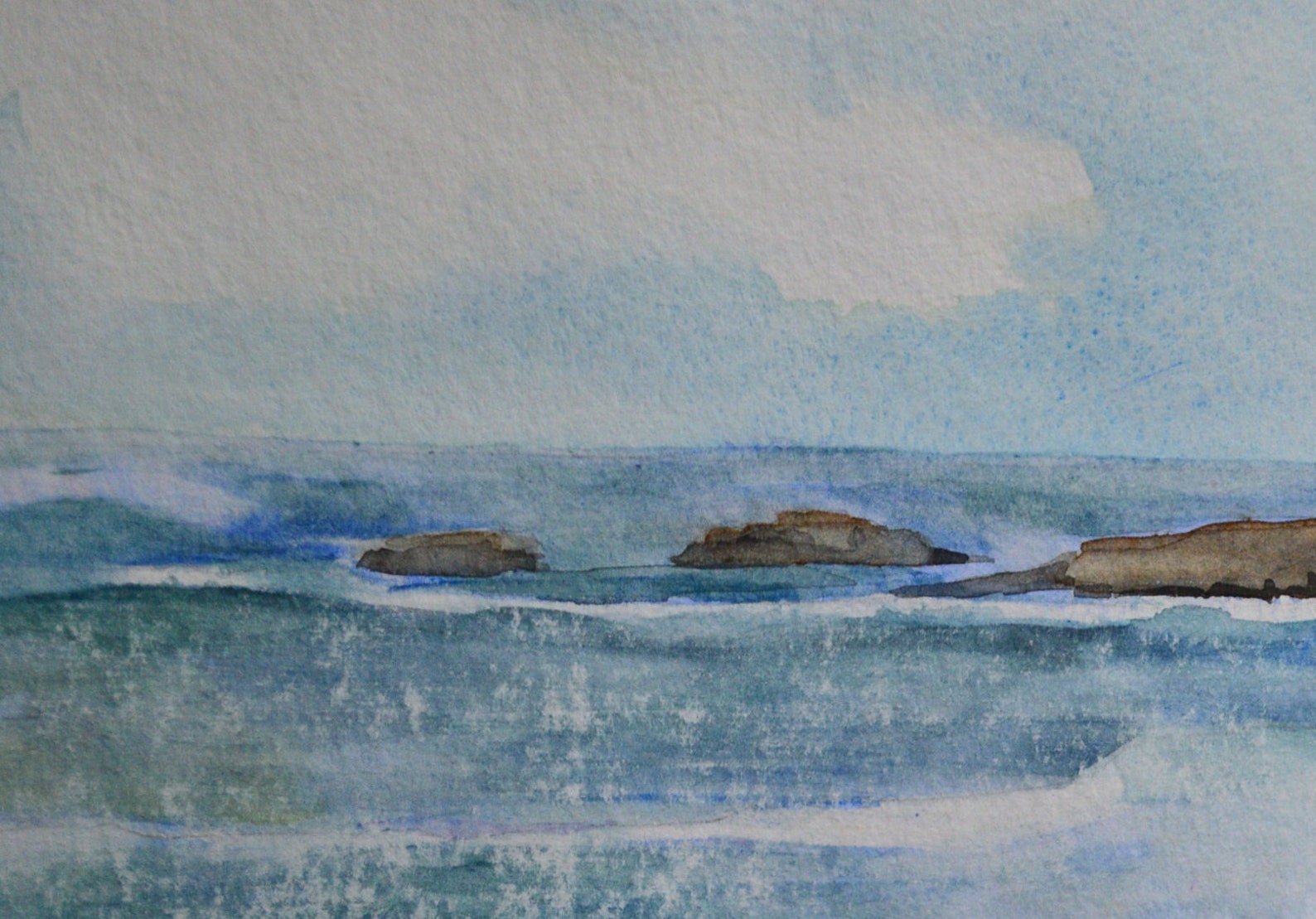 Original Art Pacific Ocean Watercolor Painting Original Fine - Etsy