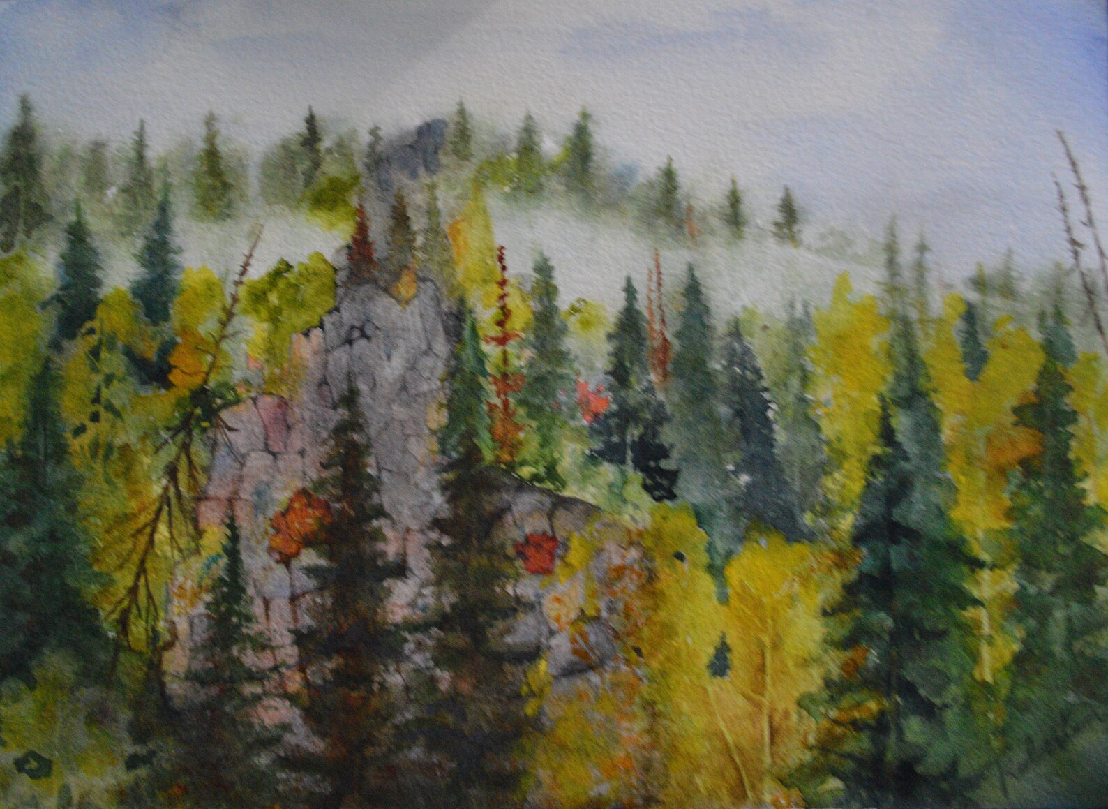 Original landscape watercolor mountain fine art painting. | Etsy