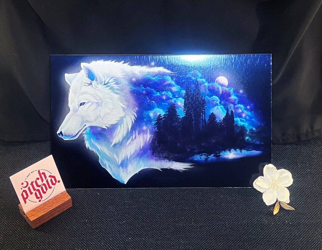 Starry Night Wolf Metal Art Poster 6 X 10 - Etsy