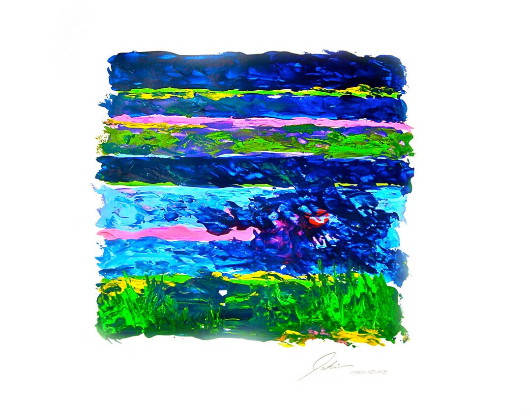 LANDFORMS Impressionist Hand Signed Numbered 19" X 24" Abstract ...