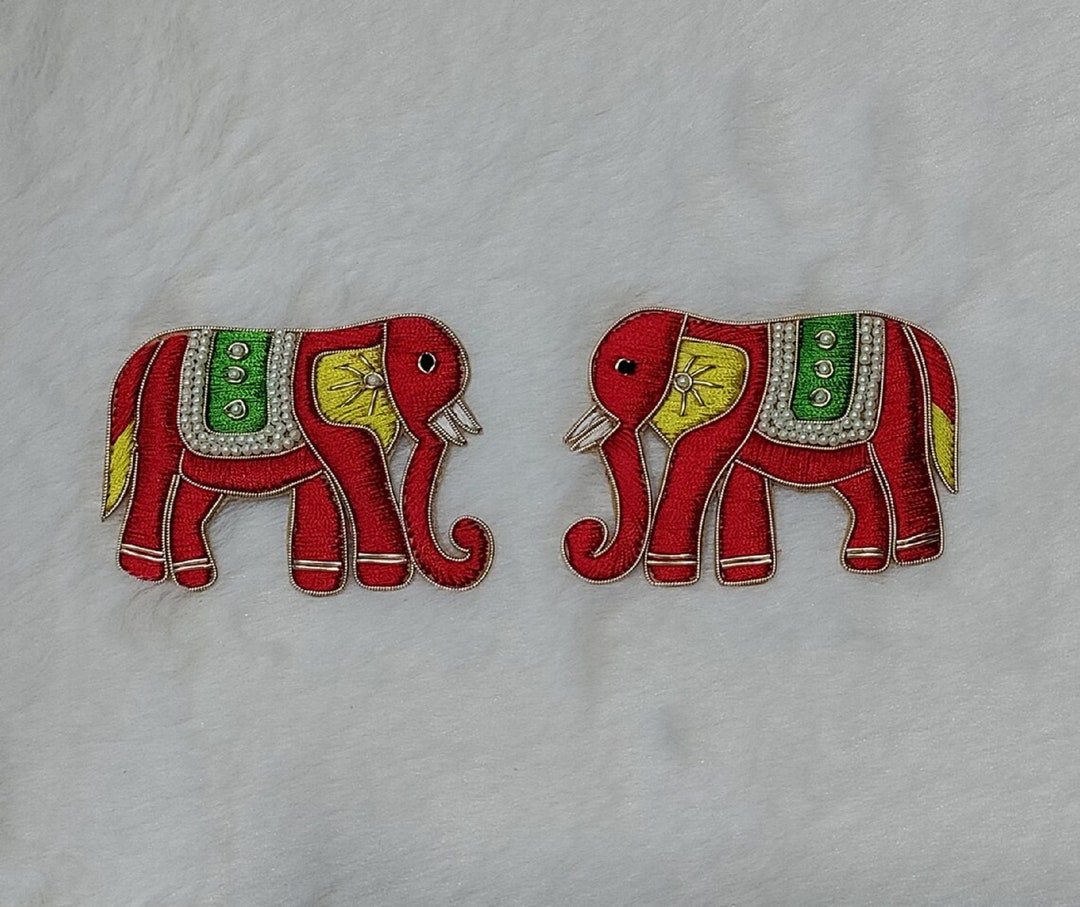 Red Elephant Patch Sequin Elephant Patch Animal Patch Sew - Etsy