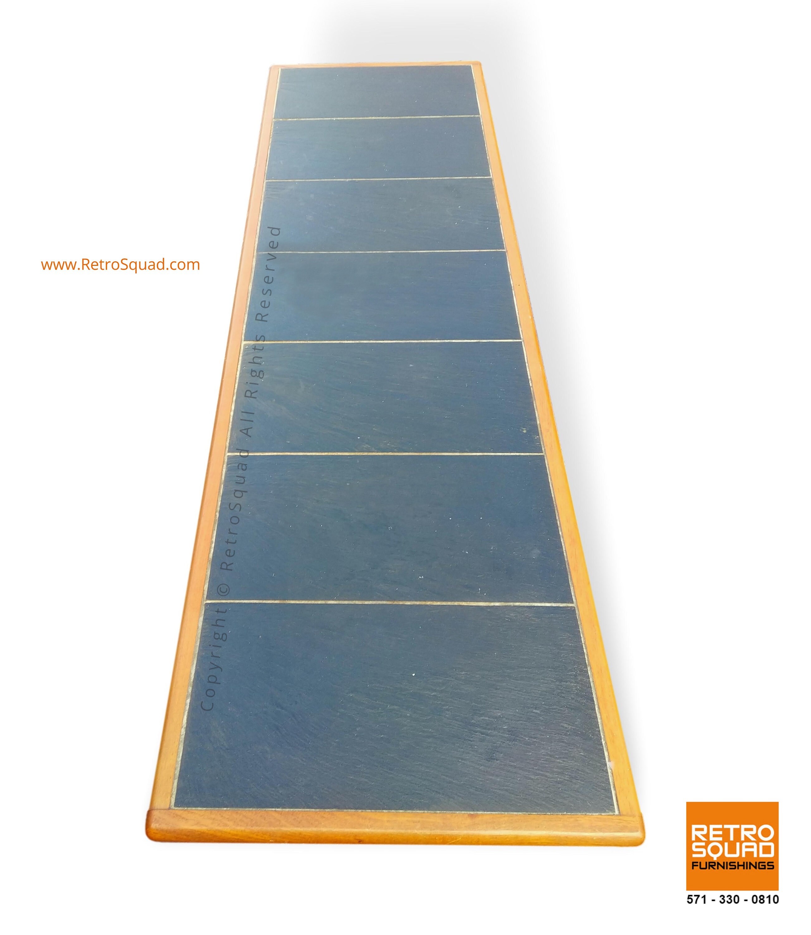 Danish Modern Teak & Slate Console Table Hallway, Entrance, Sofa MCM ...