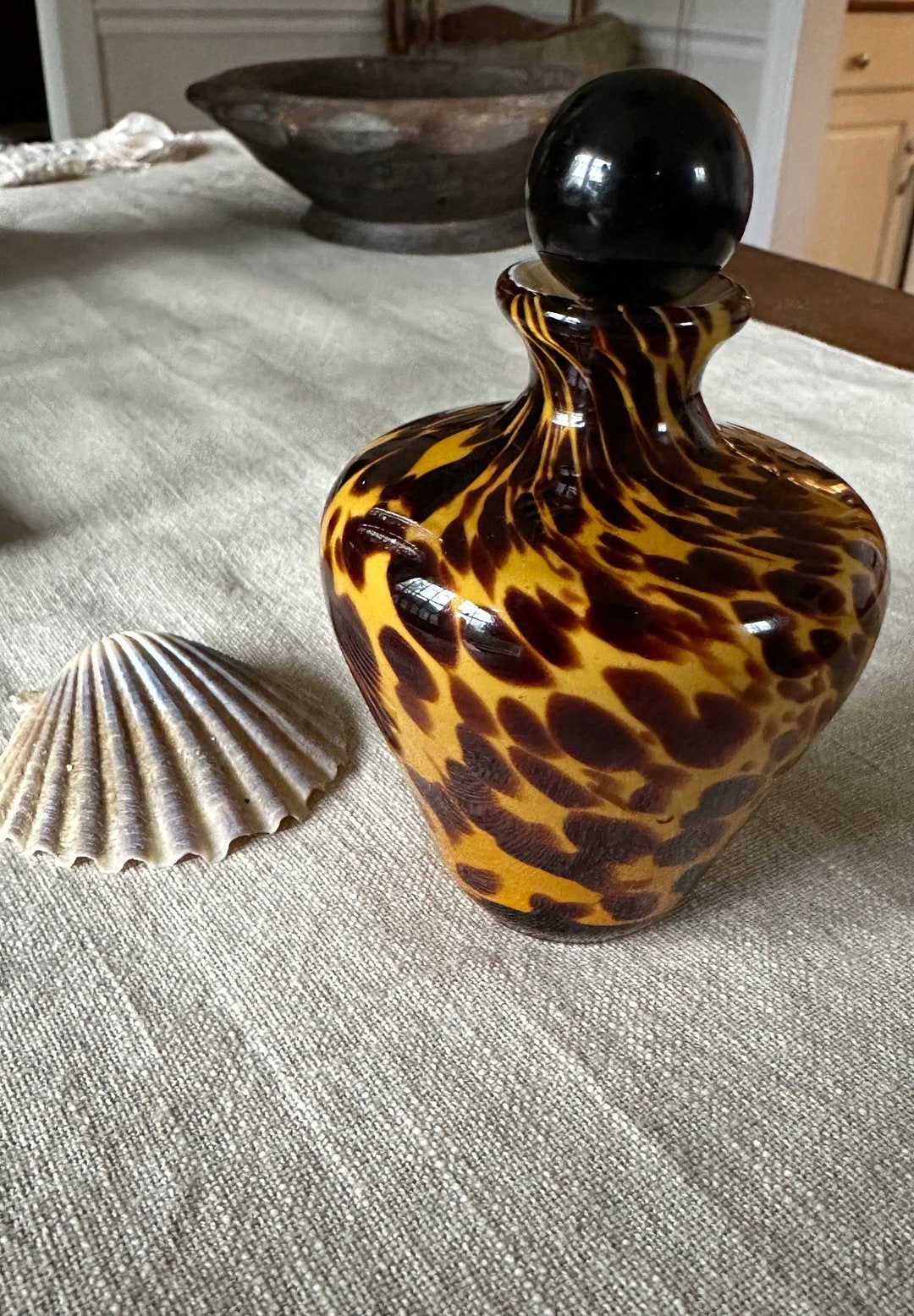 Tortoiseshell Glass Scent Bottle - Etsy