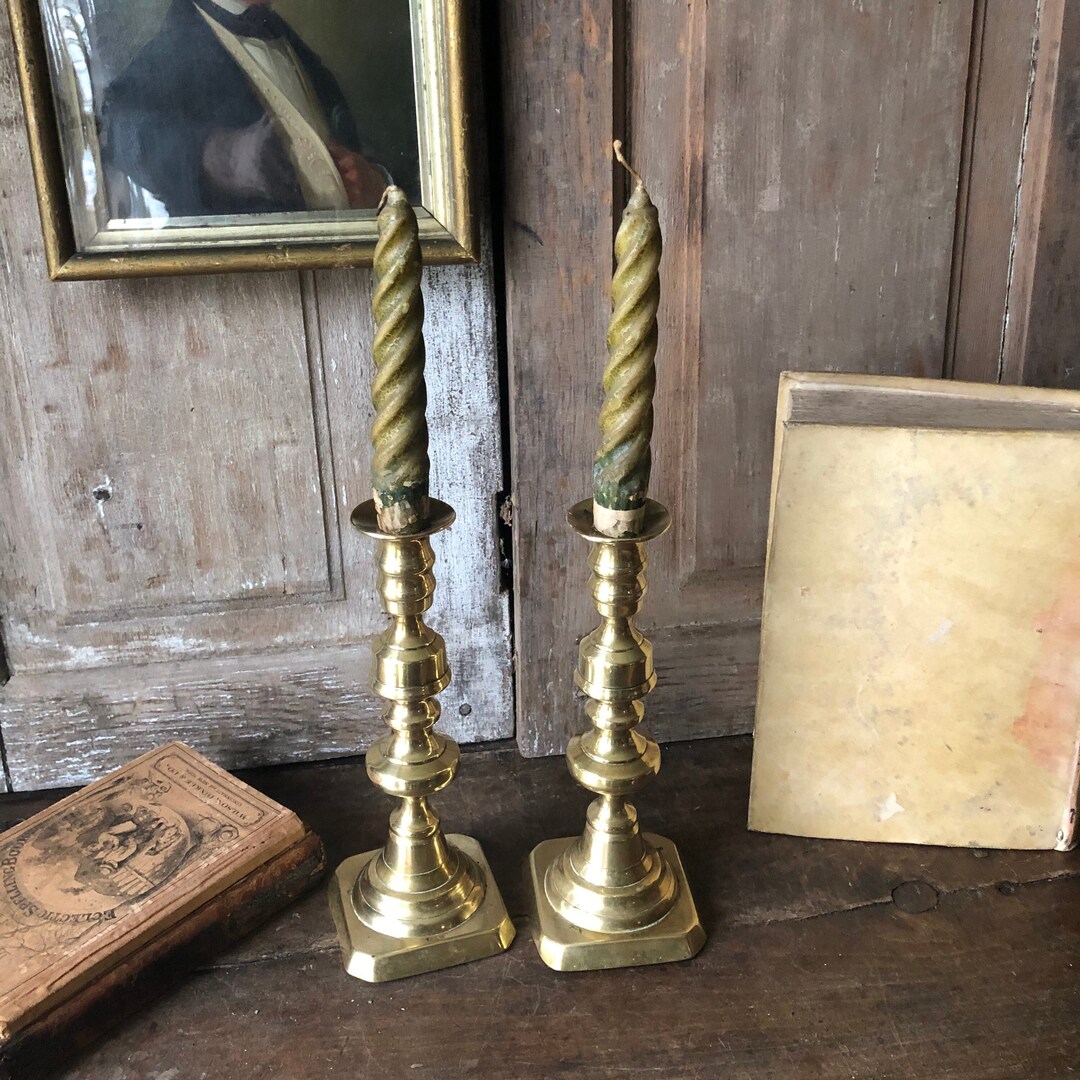 19th C Brass Push-up Candle Holders - Etsy