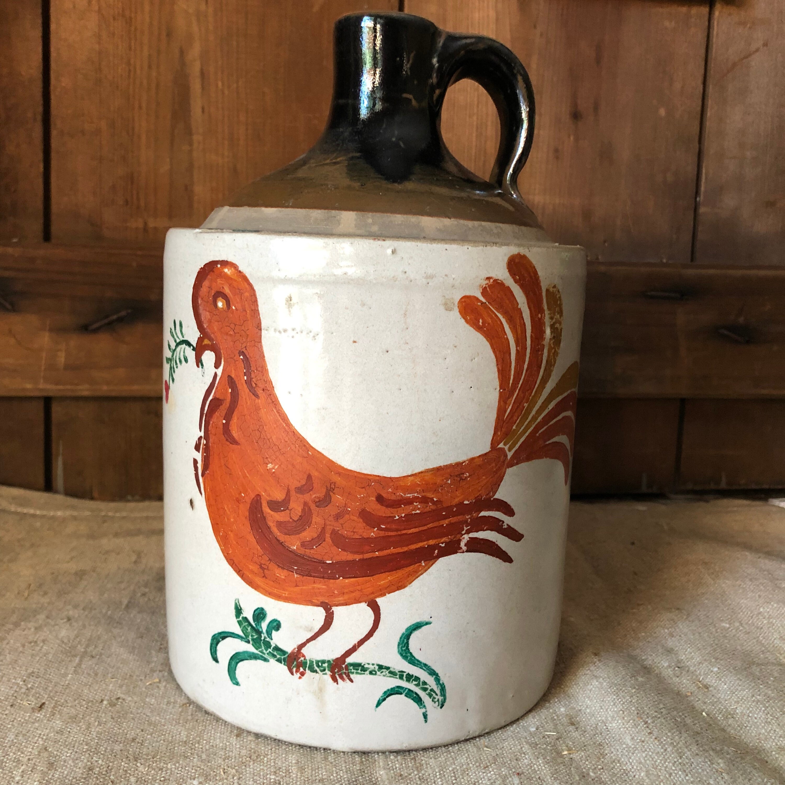 Antique Painted and Glazed Country Jug Bird - Etsy UK