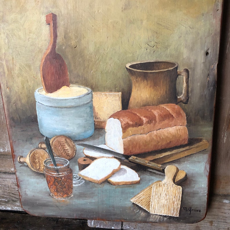 Tabla de pan vintage pintada a mano - Etsy México