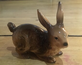 Rabbit Figurine Pottery Rabbit Statue Japanese Rabbit Ceramic - Etsy
