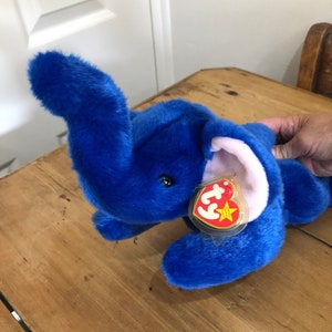 Ty Beanie Buddies, Plush Cuddly Peanut the Royal Blue Elephant Toy - Etsy