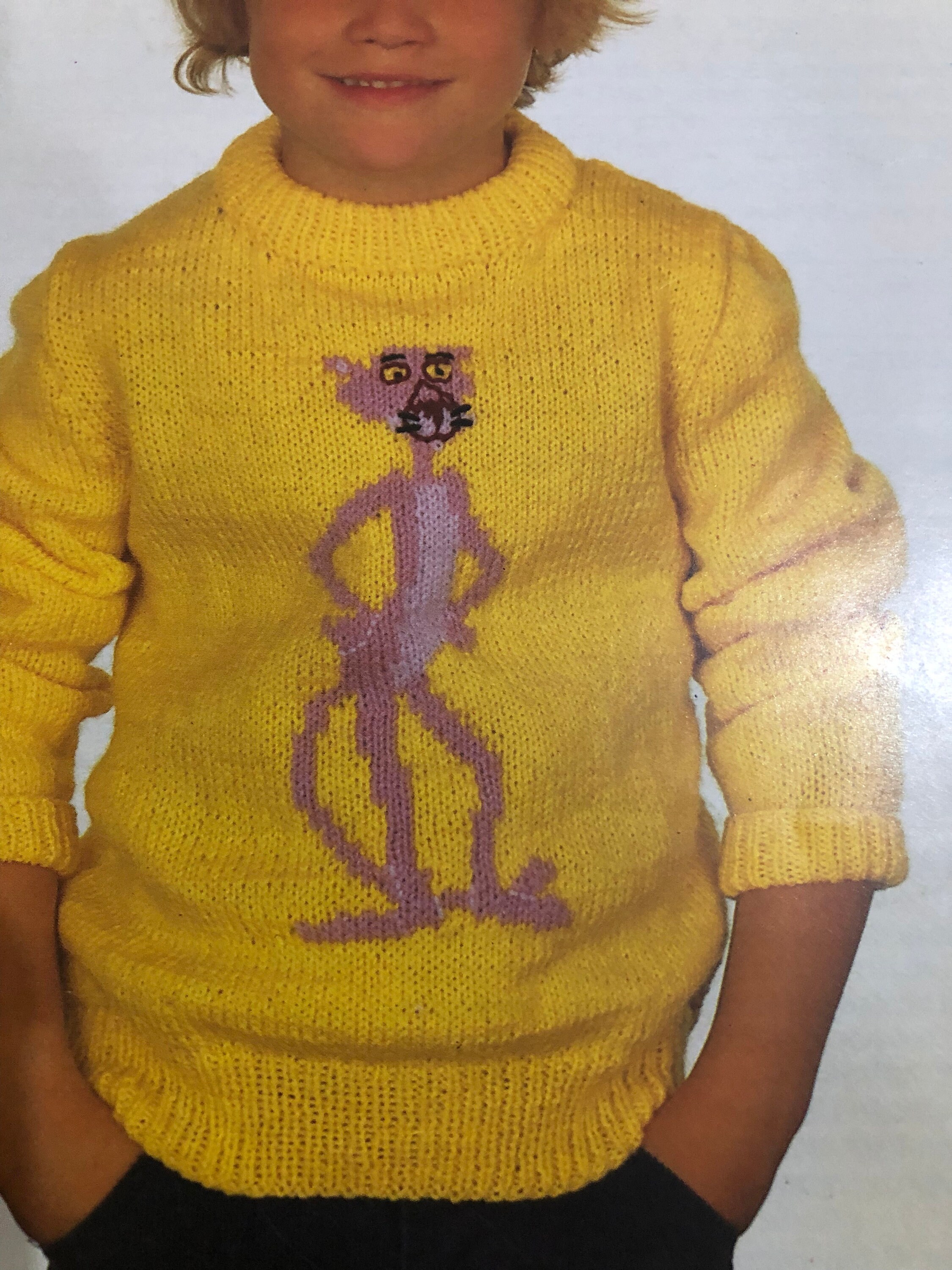 Wendy Pink Panther Sweater Double Knitting Pattern - Etsy